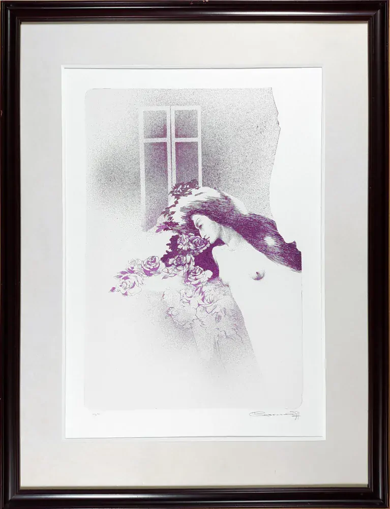 Jan Kristofori – Žena a růže, grafika, prodej litografie, 1997